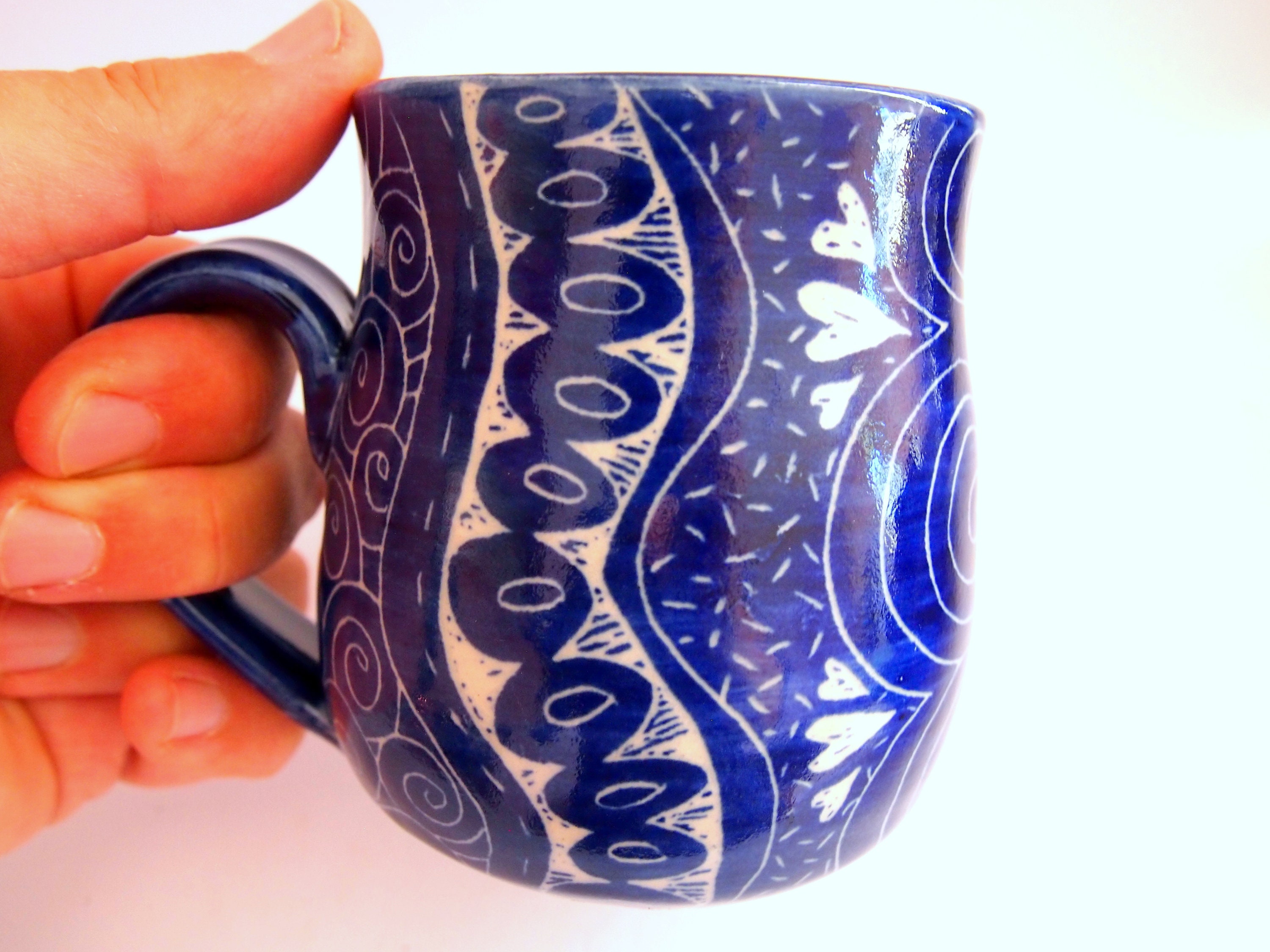 Mug Unique Coffee Mug Handmade and Hand Decorated Mug for Coffee or Tea ...