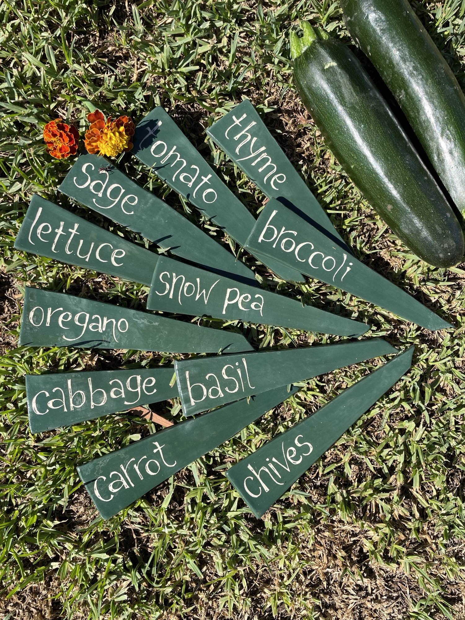 Clay Plant Markers, Herb Garden Veggie Tags - Etsy