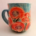 Coffee Mug Red Flower Mug Red Poppies Stoneware Mug Australian - Etsy