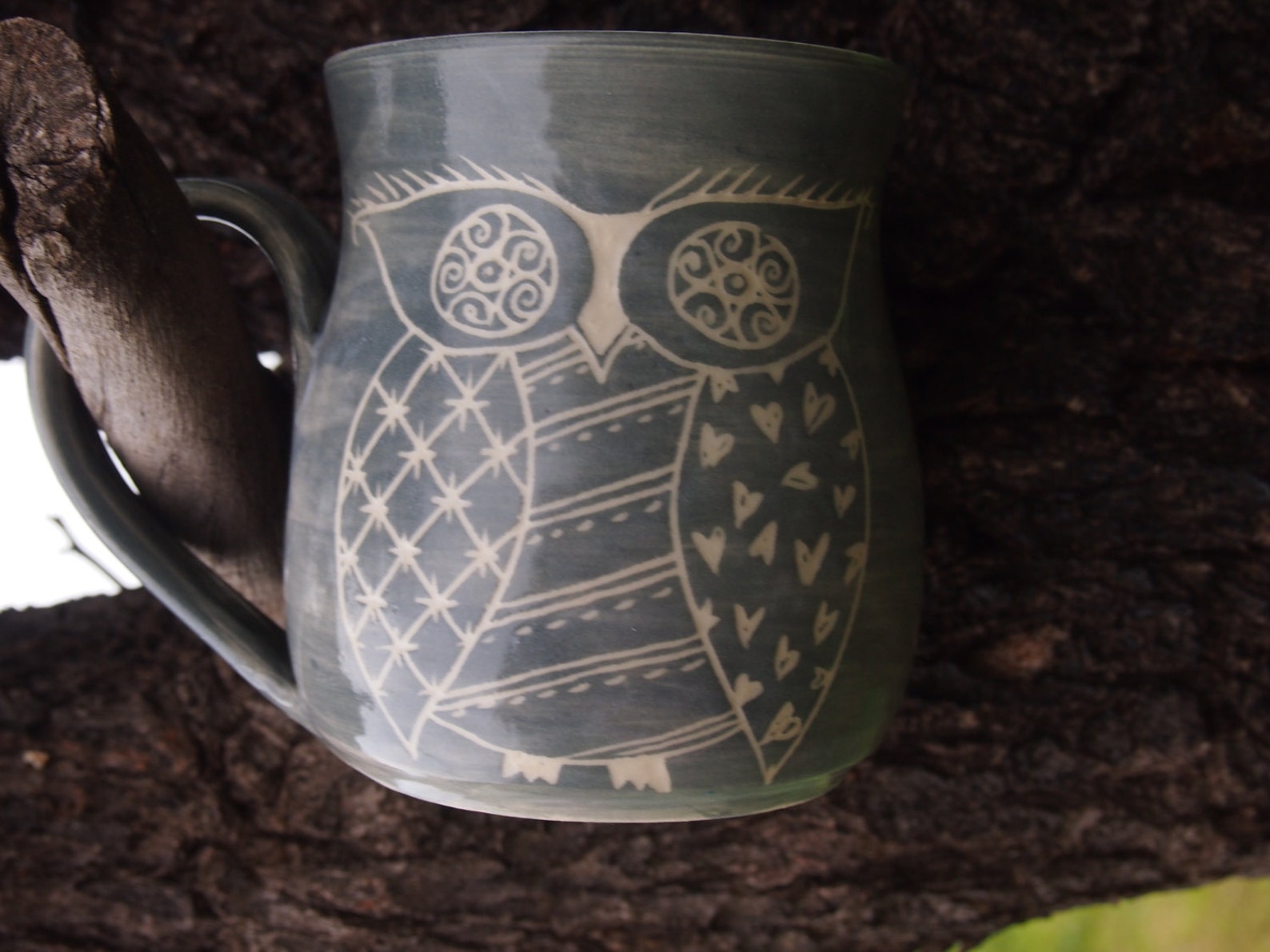 Unique Coffee Mug Handmade Coffee Mug Owl Mug Grey Owl - Etsy
