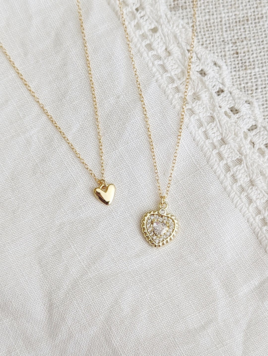 Gold Heart Necklace, Little Girl Necklace, Minimalist Jewelry Gift for ...