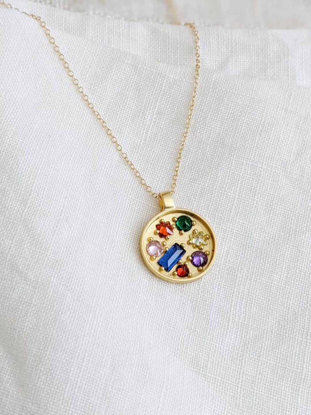 Avengers Marvel Inspired Necklace, Infinity Stone Necklace, Gold-filled ...