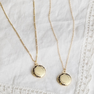 Gold Filled Locket Necklace: Small Round Heirloom Pendant - Etsy
