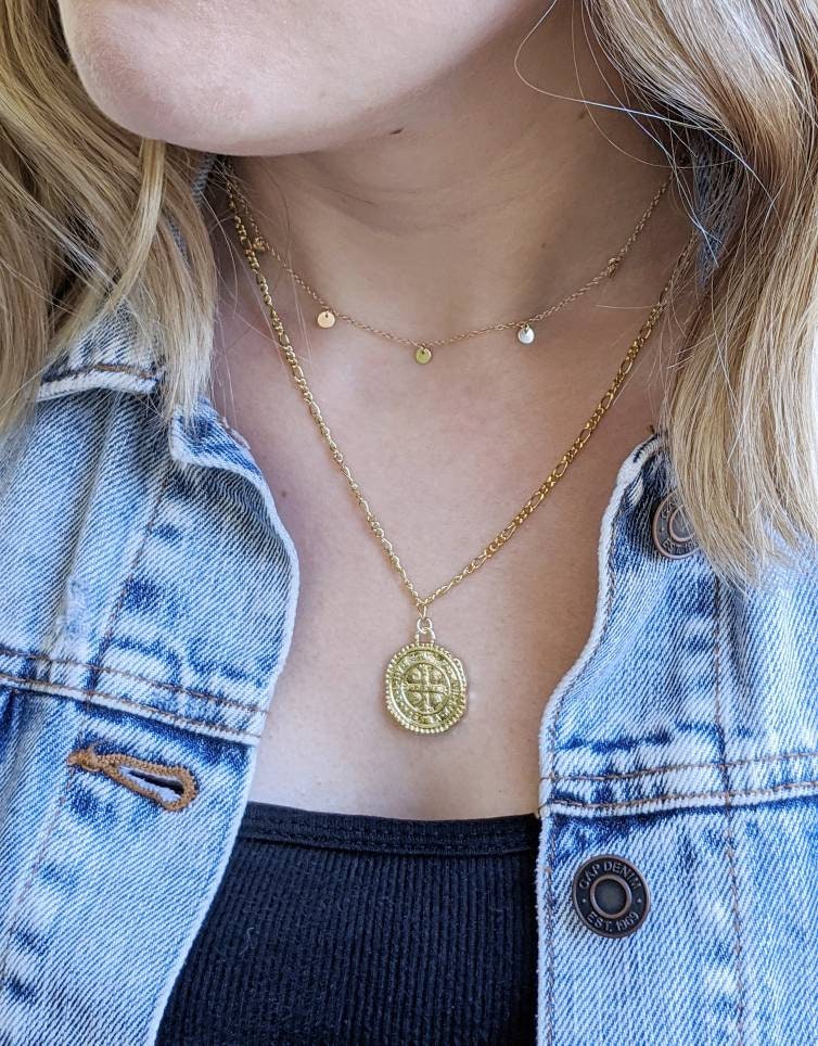 Gold Coin Necklace Vintage Style Coin Necklace Boho | Etsy