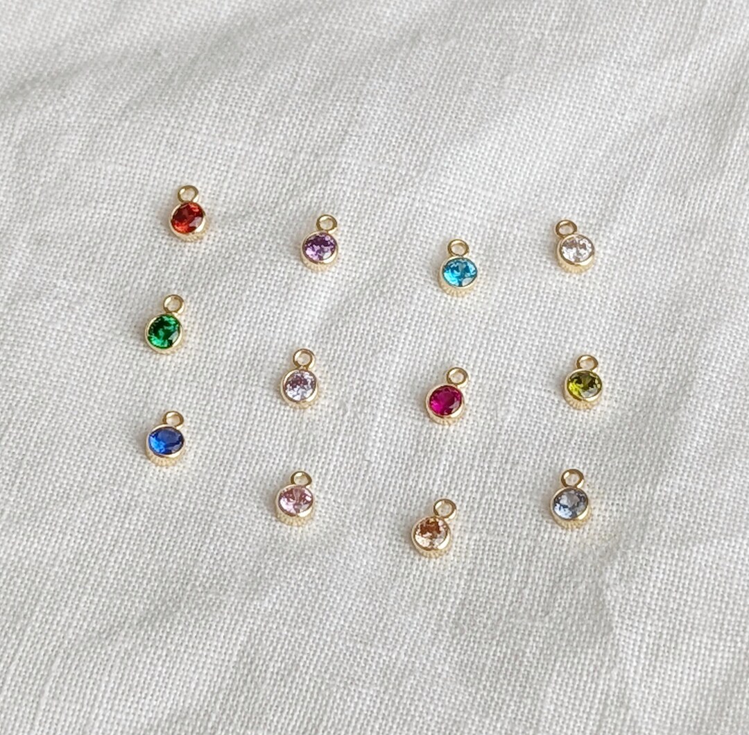 Gold-filled Birthstone Charms, Minimalist Jewelry Gift for Her ...
