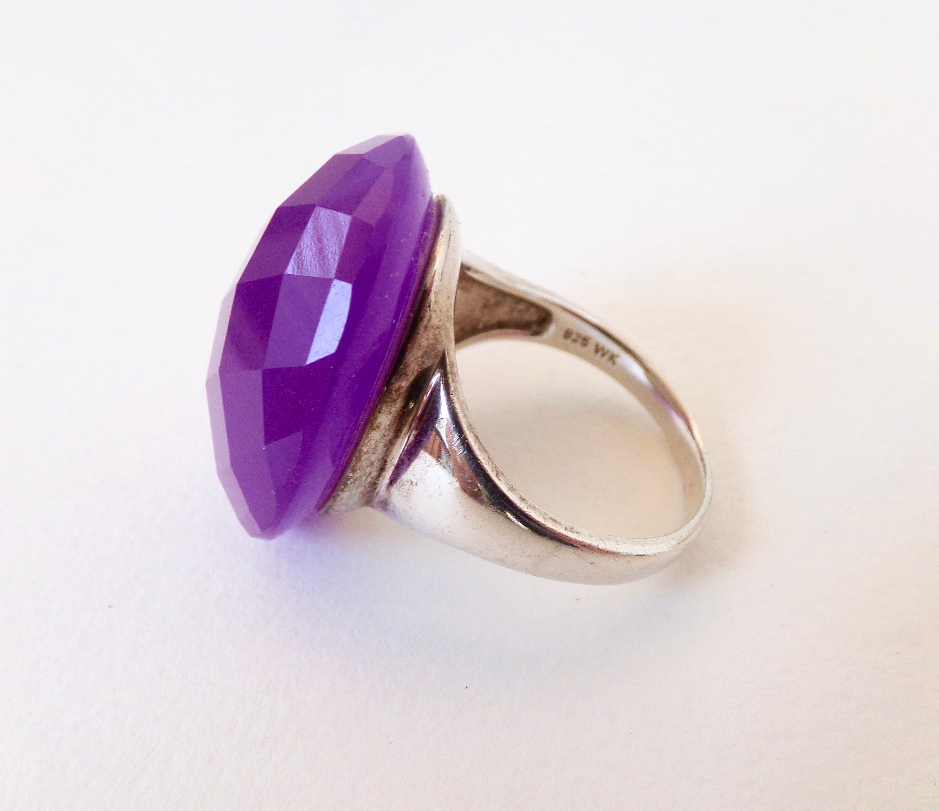SPECIAL OFFER: Large Purple Ring Vintage Silver Ring | Etsy