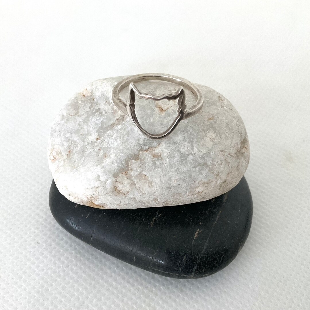 Cat Face Ring Vintage Sterling Silver Jewellery Animal - Etsy