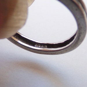 Diamond & Sterling Vintage Silver Ring Cut Out Band Ring - Etsy
