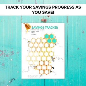 Honeycomb Savings Tracker, Savings Tracker,bee Printable, Printable ...
