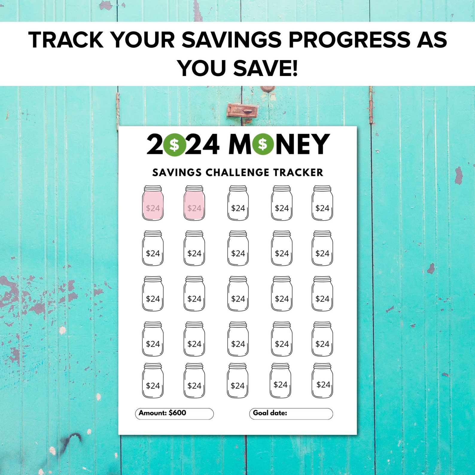 2024 Challenge Savings Tracker, 2024 Savings Tracker, Printable Savings Tracker, Money Saving ...