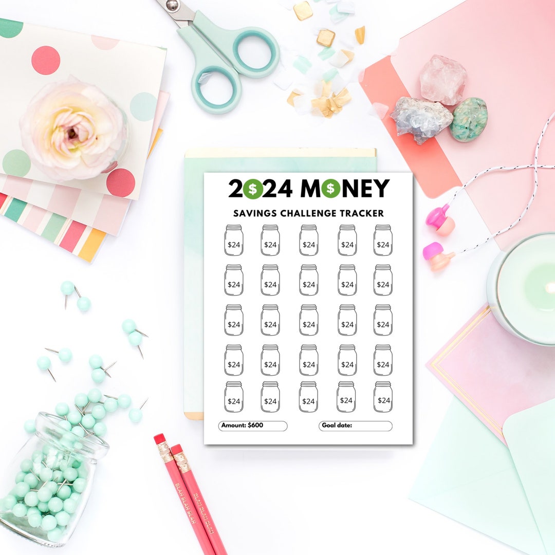 2024 Challenge Savings Tracker, 2024 Savings Tracker, Printable Savings Tracker, Money Saving ...
