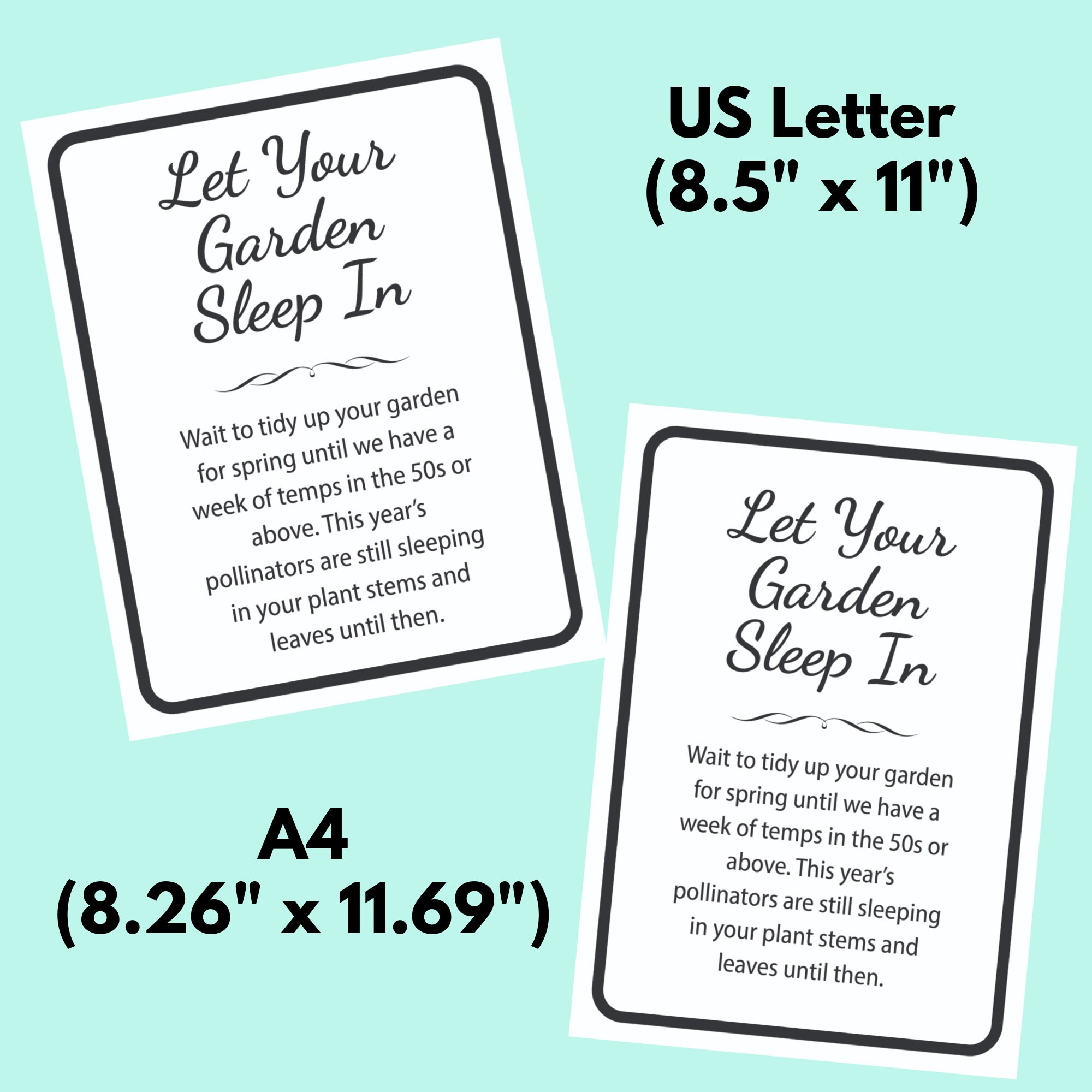 Let Your Garden Sleep In, Garden Printable, Let Your Garden Sleep in ...