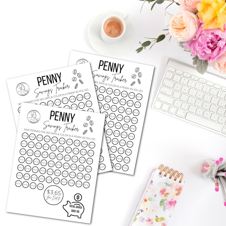 Penny Challenge, Penny Challenge Tracker, Savings Tracker, Money Saving ...