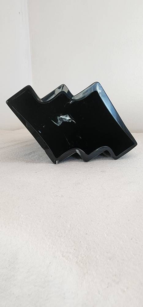 Tall MCM High Gloss Black Geometric Vase - Etsy