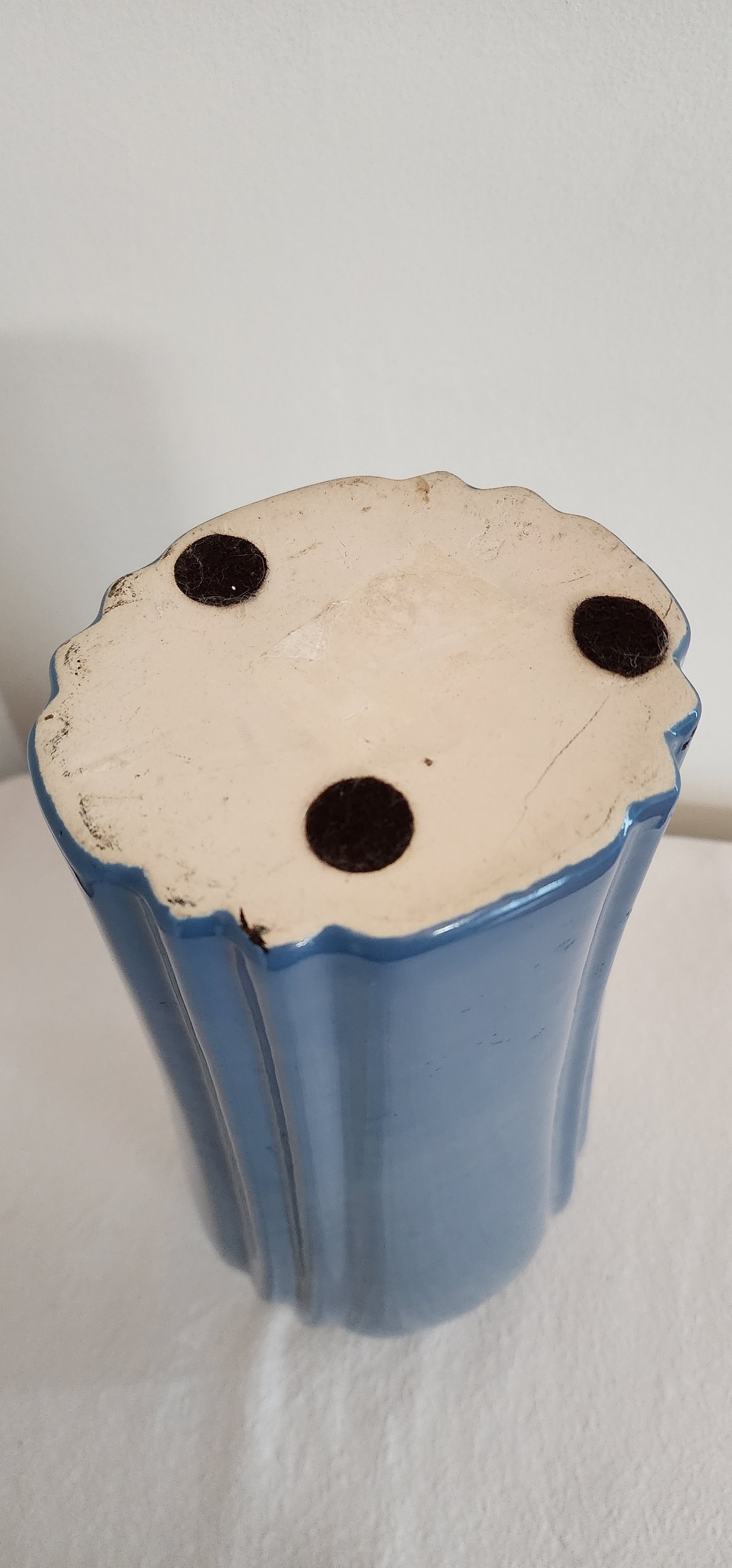 Vintage 1980s Harris Potteries 14.5 Tall Periwinkle Blue Art Deco ...