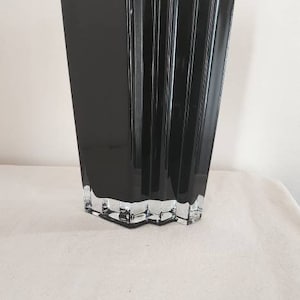 Tall MCM High Gloss Black Geometric Vase - Etsy