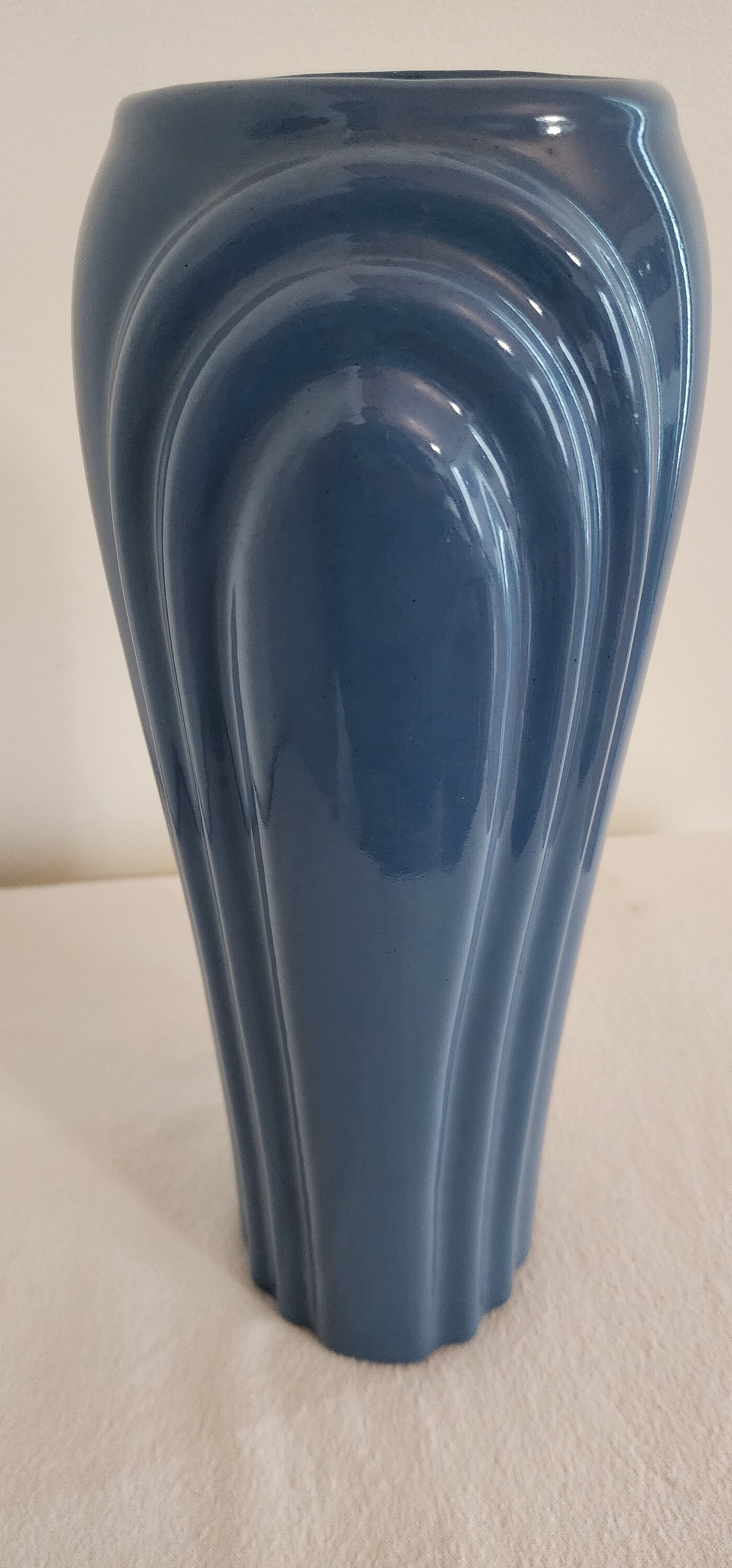 Vintage 1980s Harris Potteries 14.5 Tall Periwinkle Blue Art Deco ...
