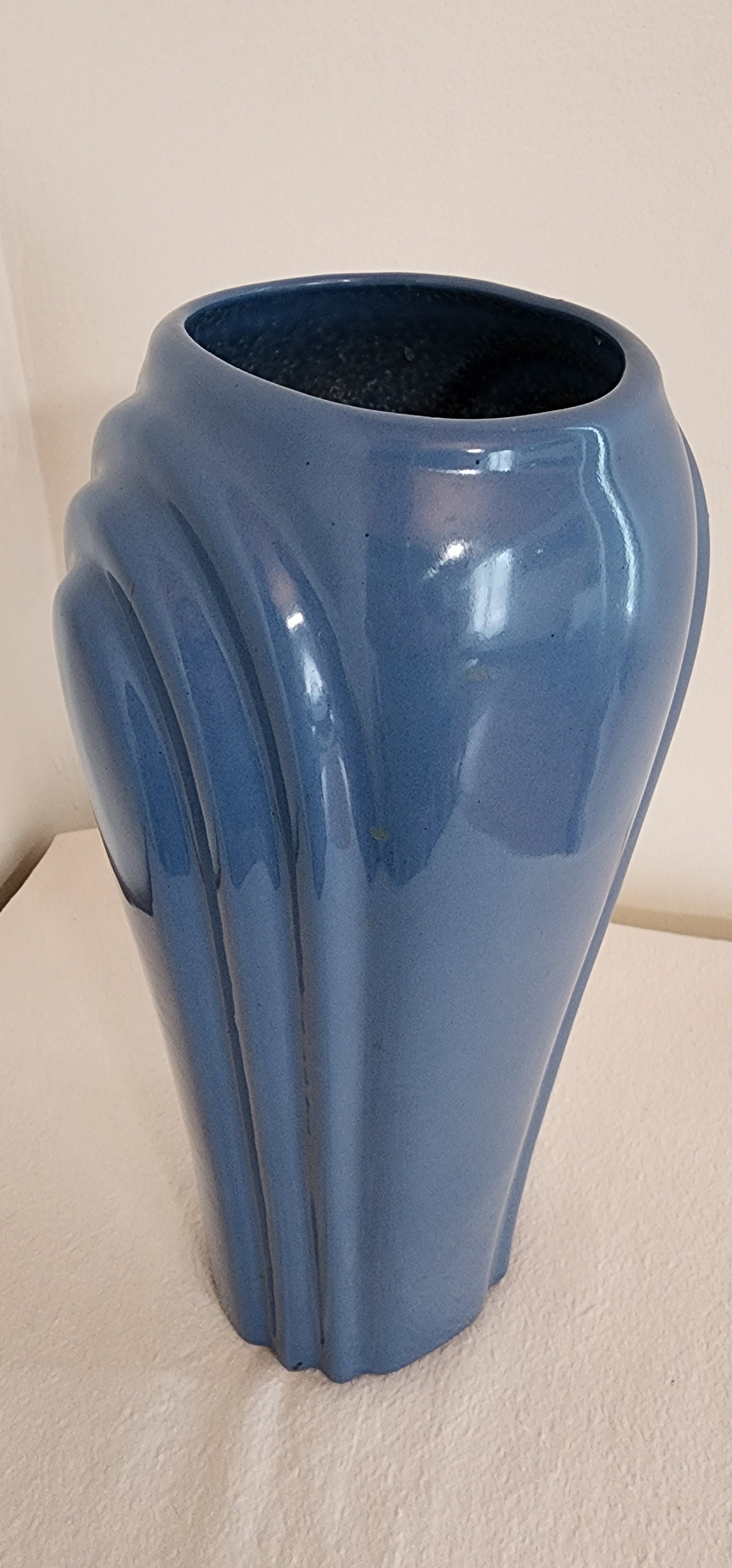 Vintage 1980s Harris Potteries 14.5 Tall Periwinkle Blue Art Deco ...