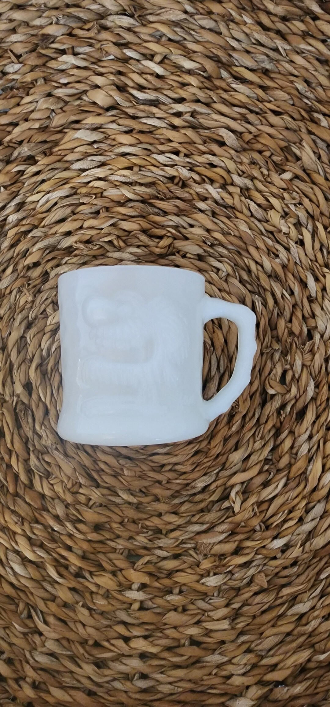 Vintage Grogg Comics Milk Glass Mug by Fire King - Etsy