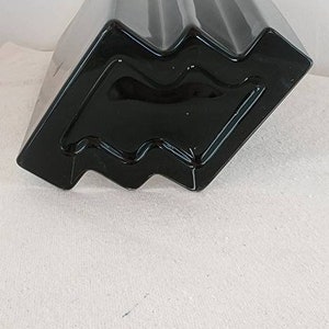 Tall MCM High Gloss Black Geometric Vase - Etsy