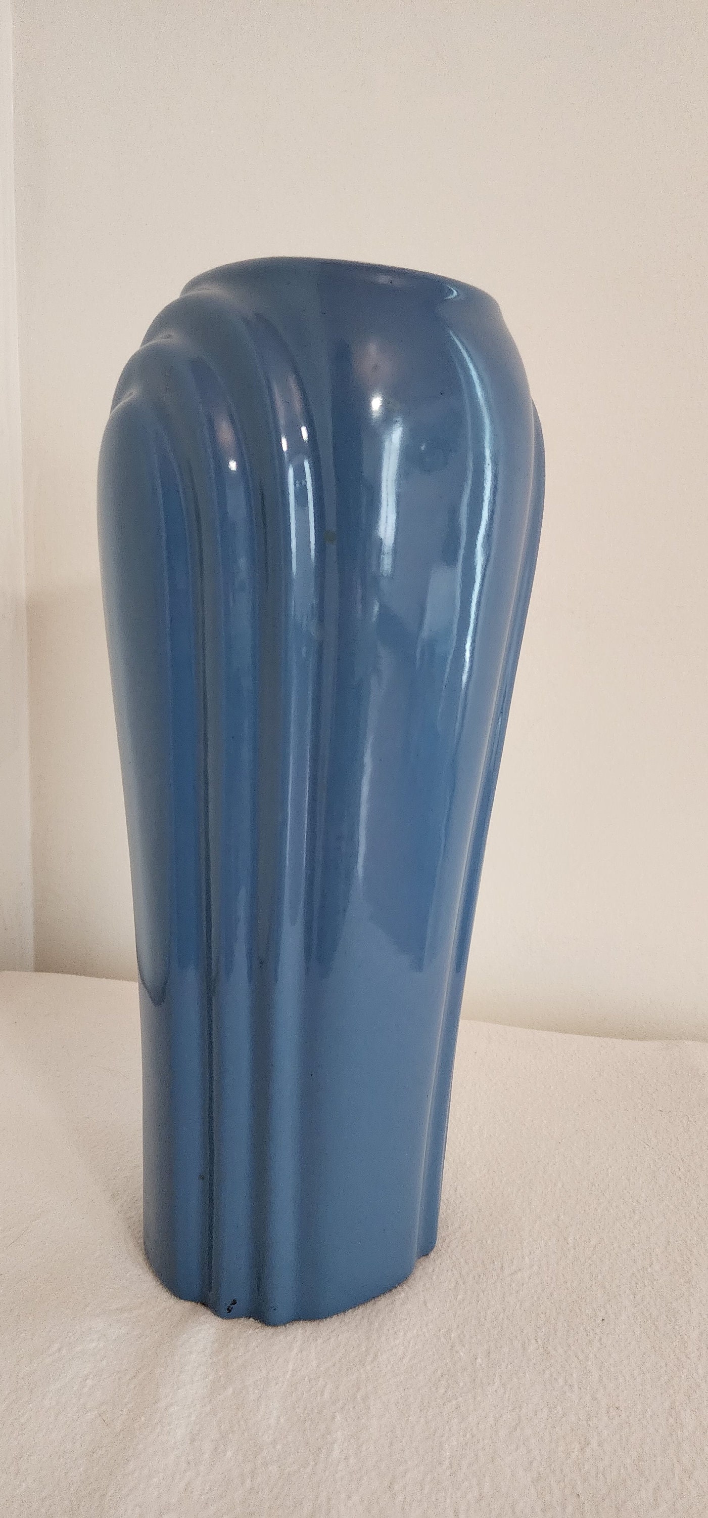 Vintage 1980s Harris Potteries 14.5 Tall Periwinkle Blue Art Deco ...