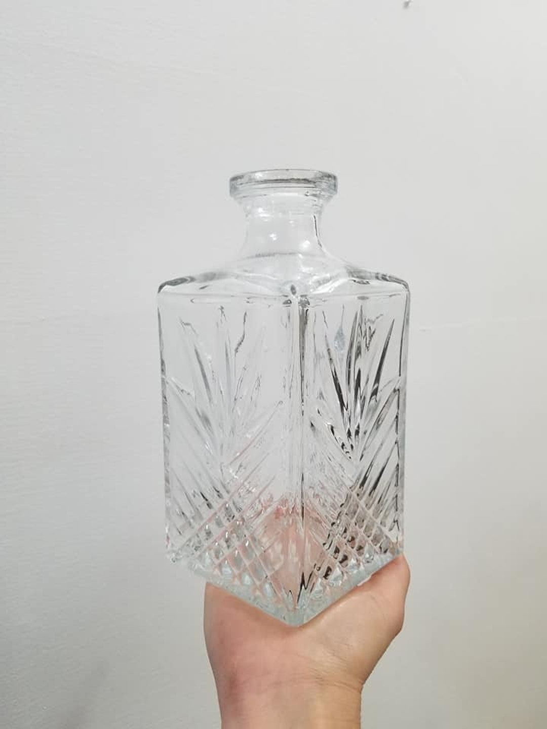 Clear Glass Decor, Art Deco Glass Container, Boho Glass Container ...