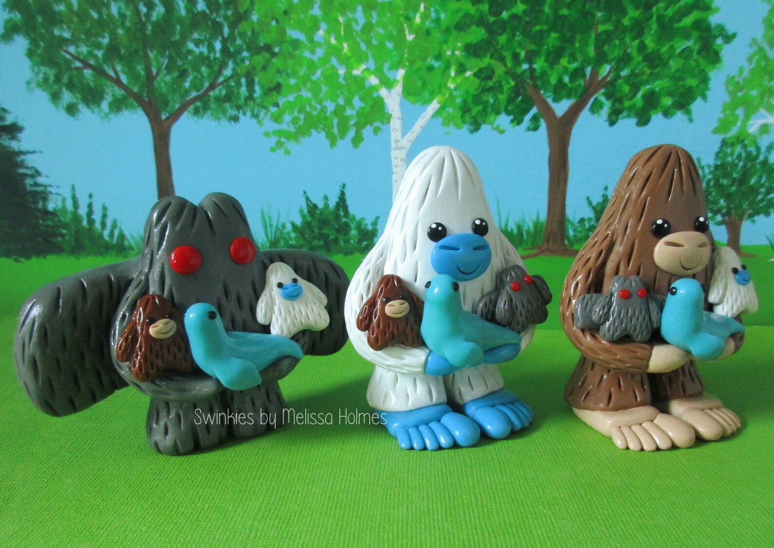 Cryptids Holding Cryptid Toys mothman Bigfoot or Yeti or All - Etsy