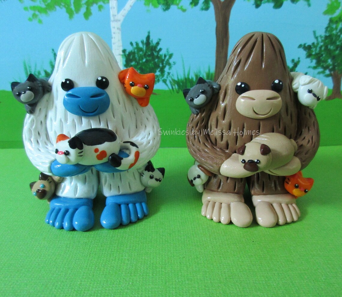 Cryptids Holding Pets With Style Options all Cats All Dogs - Etsy