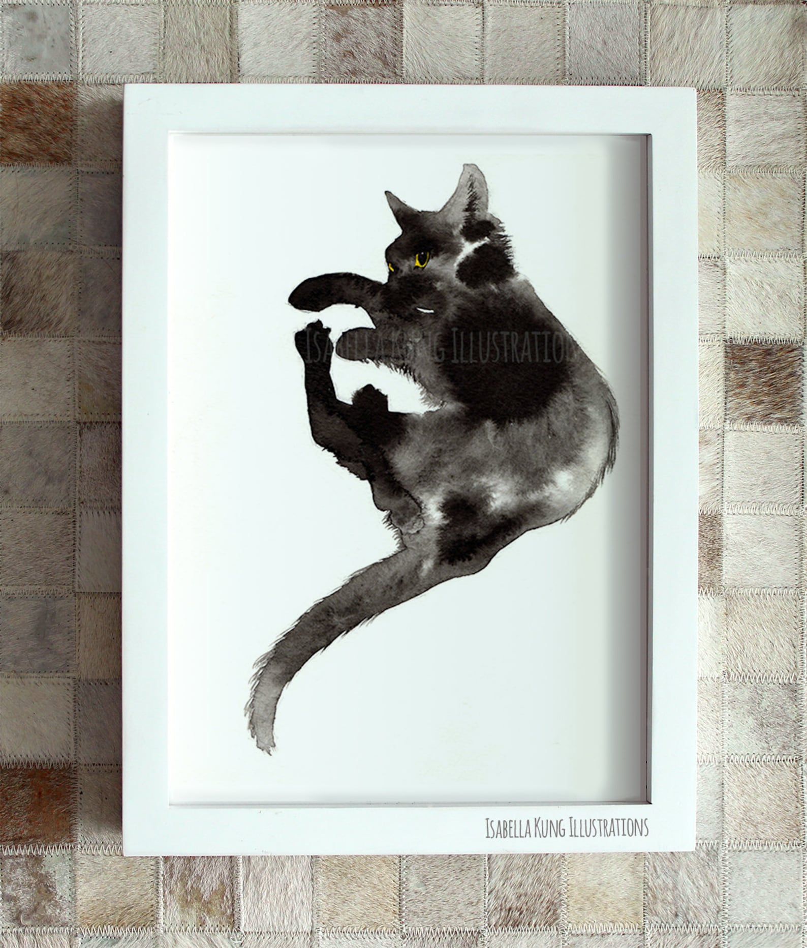 Cat Inklings No.3 Art Print Black Cat Ink Painting - Etsy