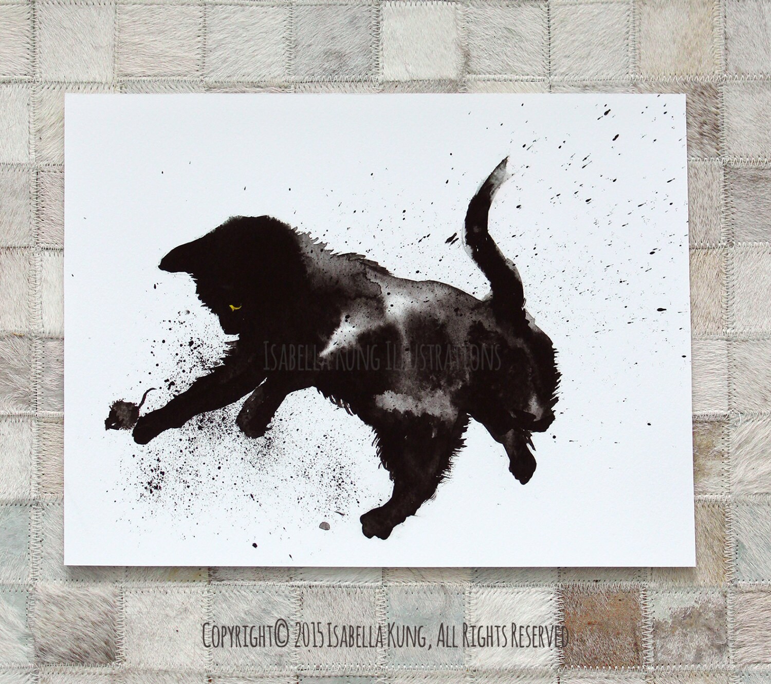 Cat Inklings No.1 Art Print, Black Cat Ink Painting - Etsy