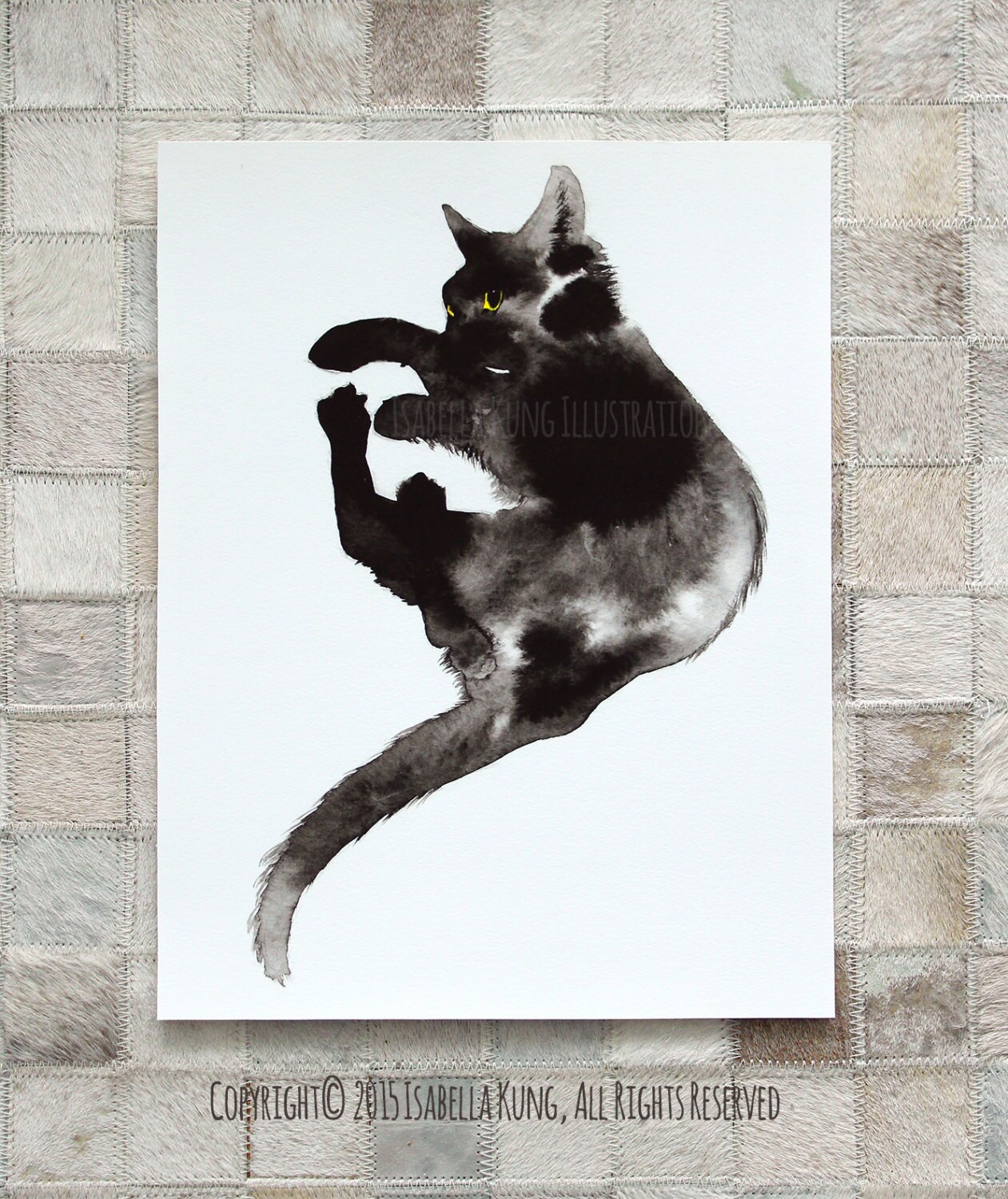 Cat Inklings No.3 Art Print Black Cat Ink Painting - Etsy