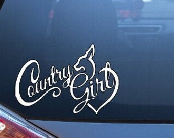 Country Girl Car Decal Country Girl With Deer Vinyl Decal Truck Decal ...