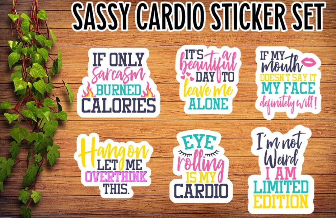 Sassy Cardio Stickers Waterproof Sticker Laptop Decal water Bottle ...