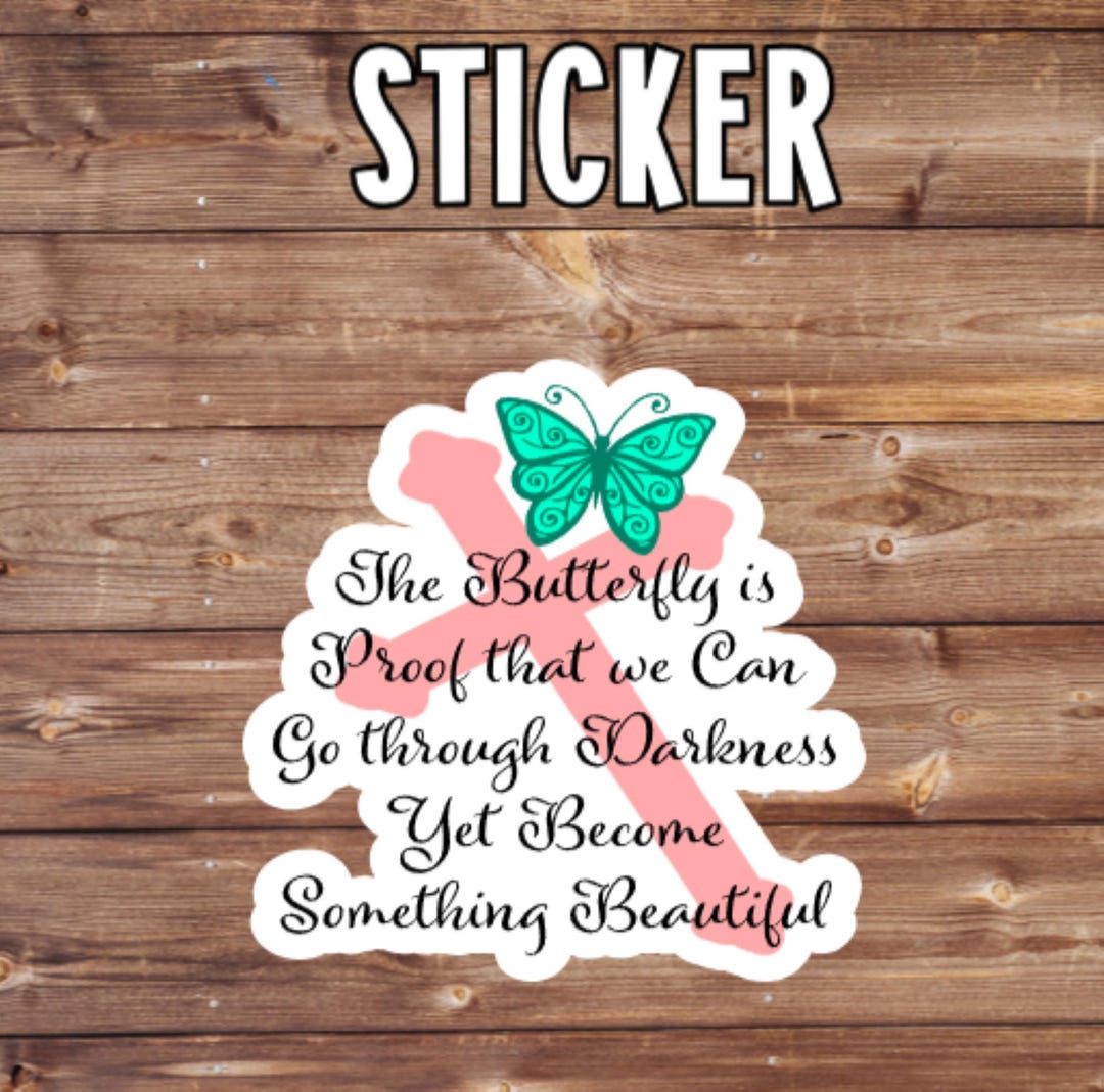 Butterfly Religious Sticker: Inspirational Faith Decal (3" X 3") - Etsy