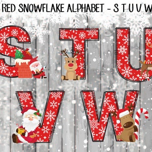 Snowflake Christmas Letters A-Z: PNG Alphabet Set (digital Download) - Etsy