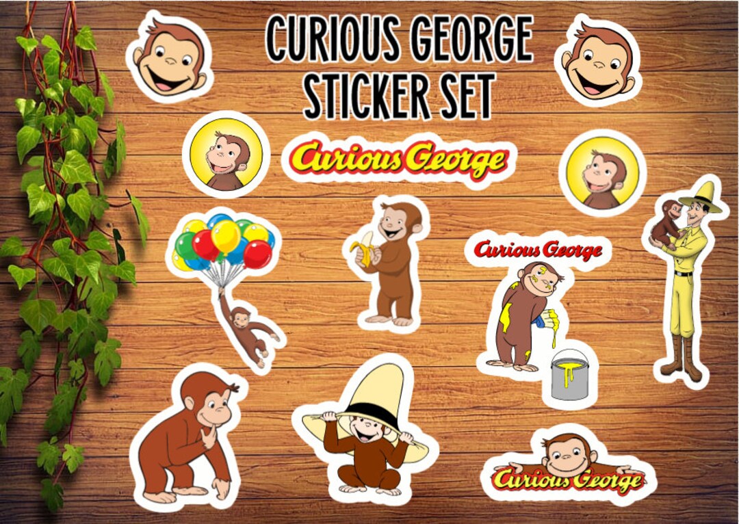 Curious George Stickers Curious George 80s Cartoon Stickers - Etsy