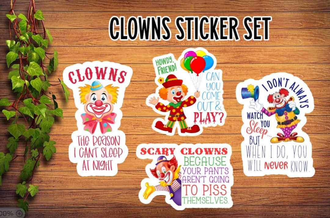 Clown Stickers, Scary Clown Stickers, Clowns, Clown Stickers, Circus ...