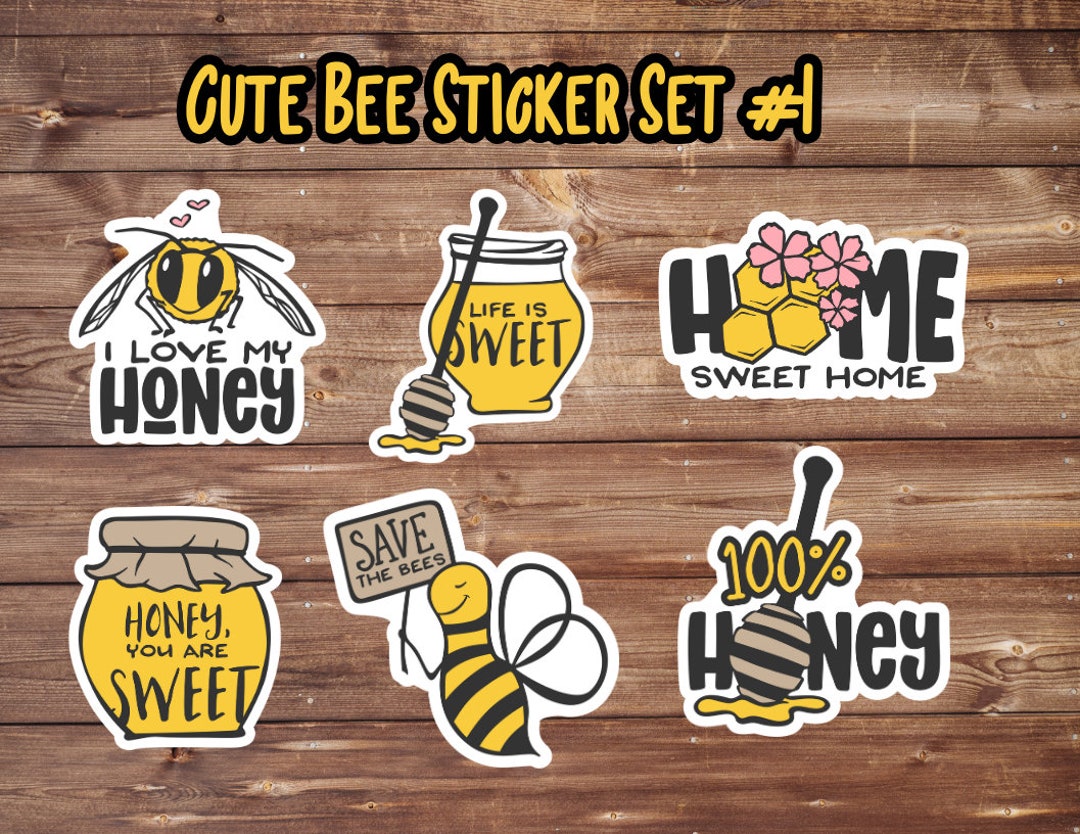 Bee Stickers, Sweet Honey Bees, Bees, Bee Stickers, Honey Stickers ...