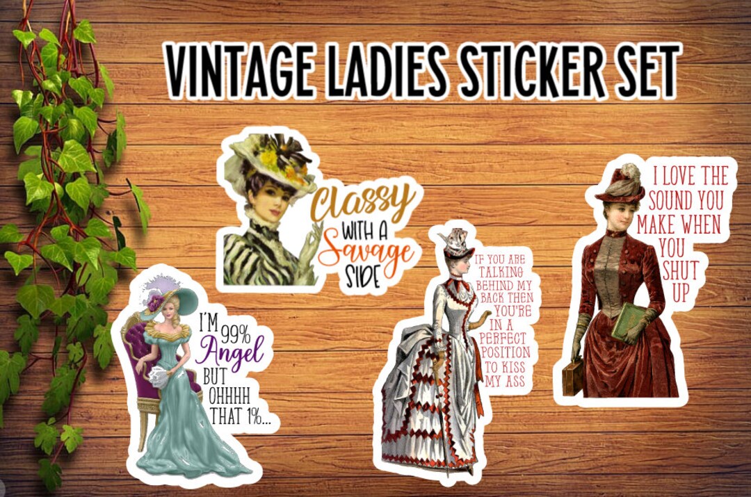 Vintage Stickers, Classy Lady Stickers, Vintage, Old Timey Stickers ...