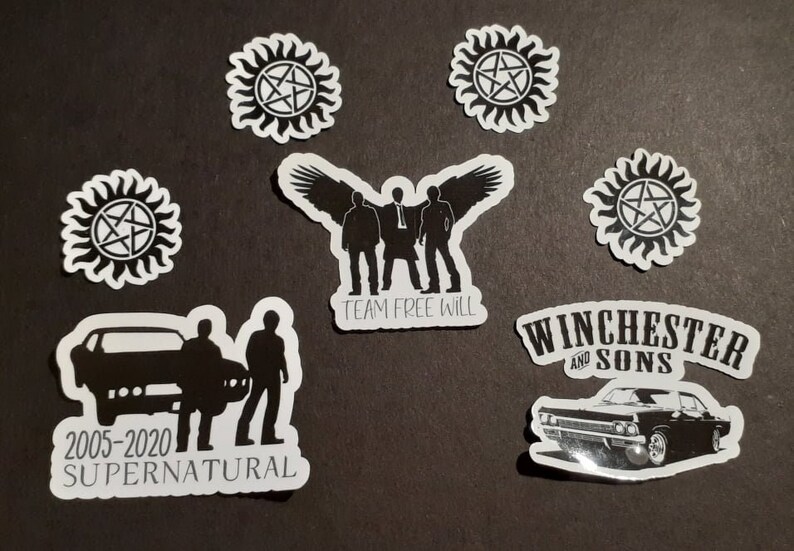 Supernatural Sticker Set Stickers Supernatural Sam Dean - Etsy
