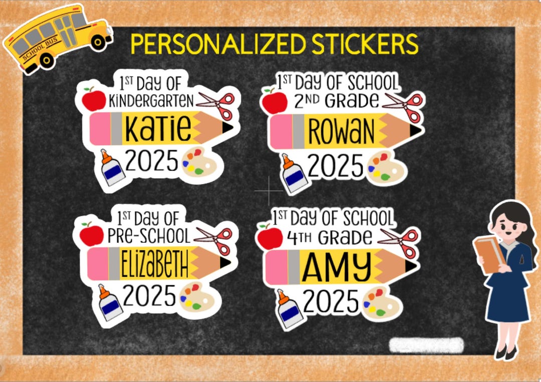 Back to School Stickers, School Stickers, Pre-school, Grade School ...