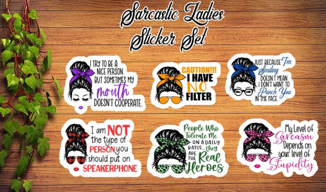 Sarcastic Stickers Sarcasm Girl Stickers Journal Sticker Journal