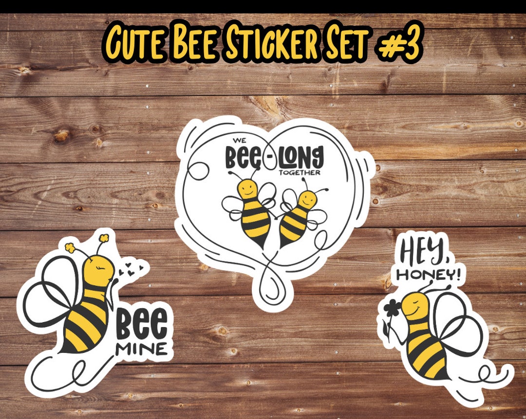 Honey Bee Stickers, Honey Bee Sticker Set, Honey Bees, Bee Stickers ...