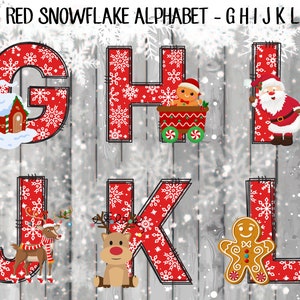 Snowflake Christmas Letters A-Z: PNG Alphabet Set (digital Download) - Etsy