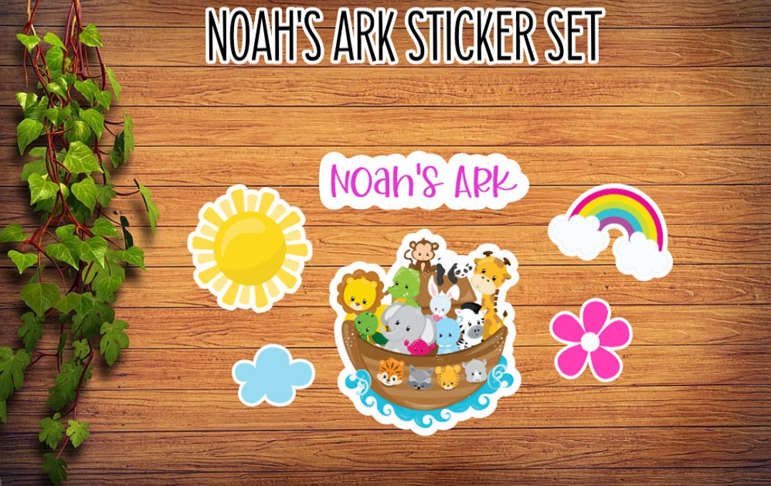 Noah's Ark Stickers, Bible Stickers, Noahs Ark, Jesus, Religious, God ...