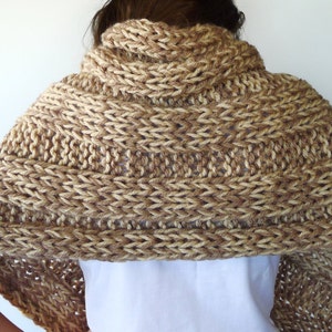 Women's Wool Poncho | Knitted Shoulder Wrap | Chunky Knit Poncho | Hand ...
