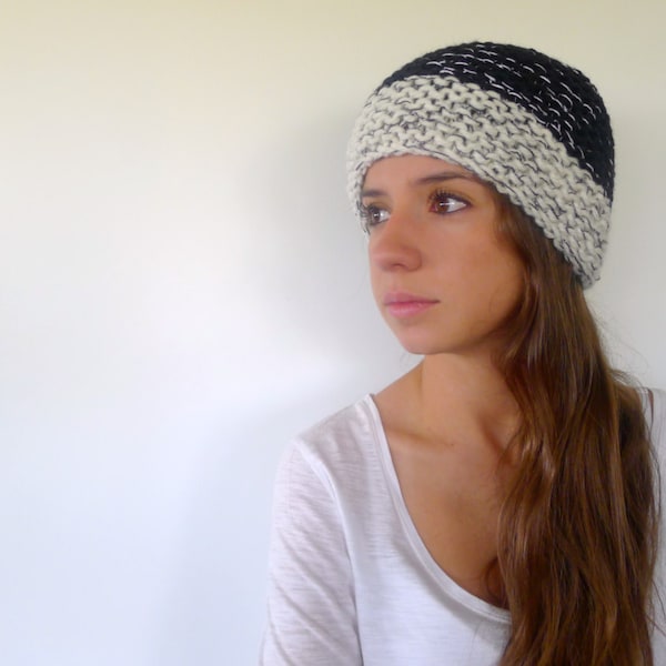 Black and White Two Tone Hat - Etsy