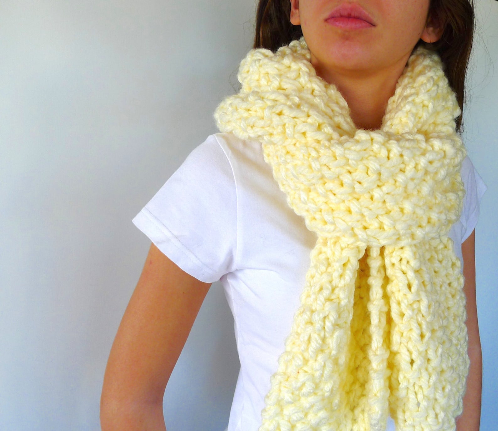 Bufanda a dos agujas. Punto bufanda lana gruesa. Bufanda punto para mujer. Bufandas tejidas ...