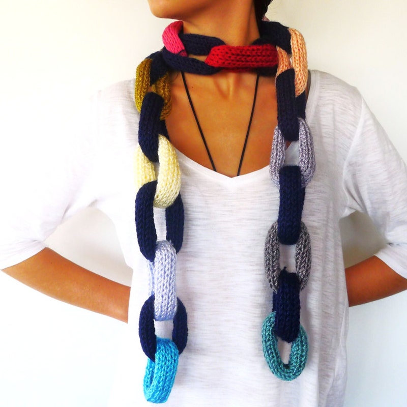 Knit Chain Scarf - Etsy