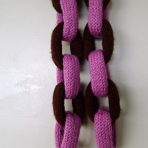 Chain Link Scarf. Brown & Pink Chain Scarf. Unique Handmade Scarves ...